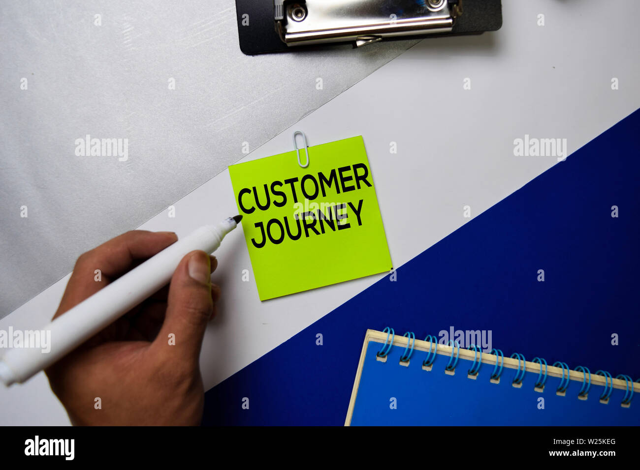 Customer Journey text on sticky notes with color office desk concept ...
