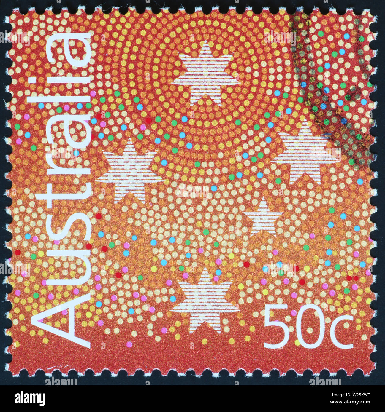 Beautiful aboriginal art on australian postage stamp Stock Photo - Alamy