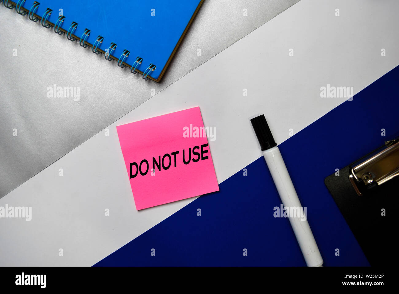Do Not Use text on sticky notes with color office desk concept Stock ...