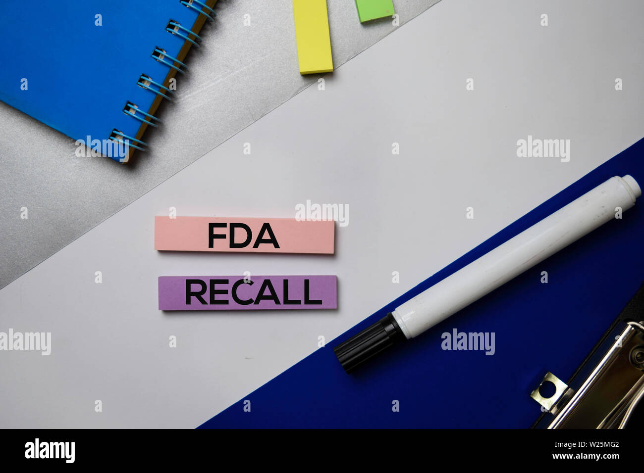FDA Recall text on sticky notes with color office desk concept Stock ...