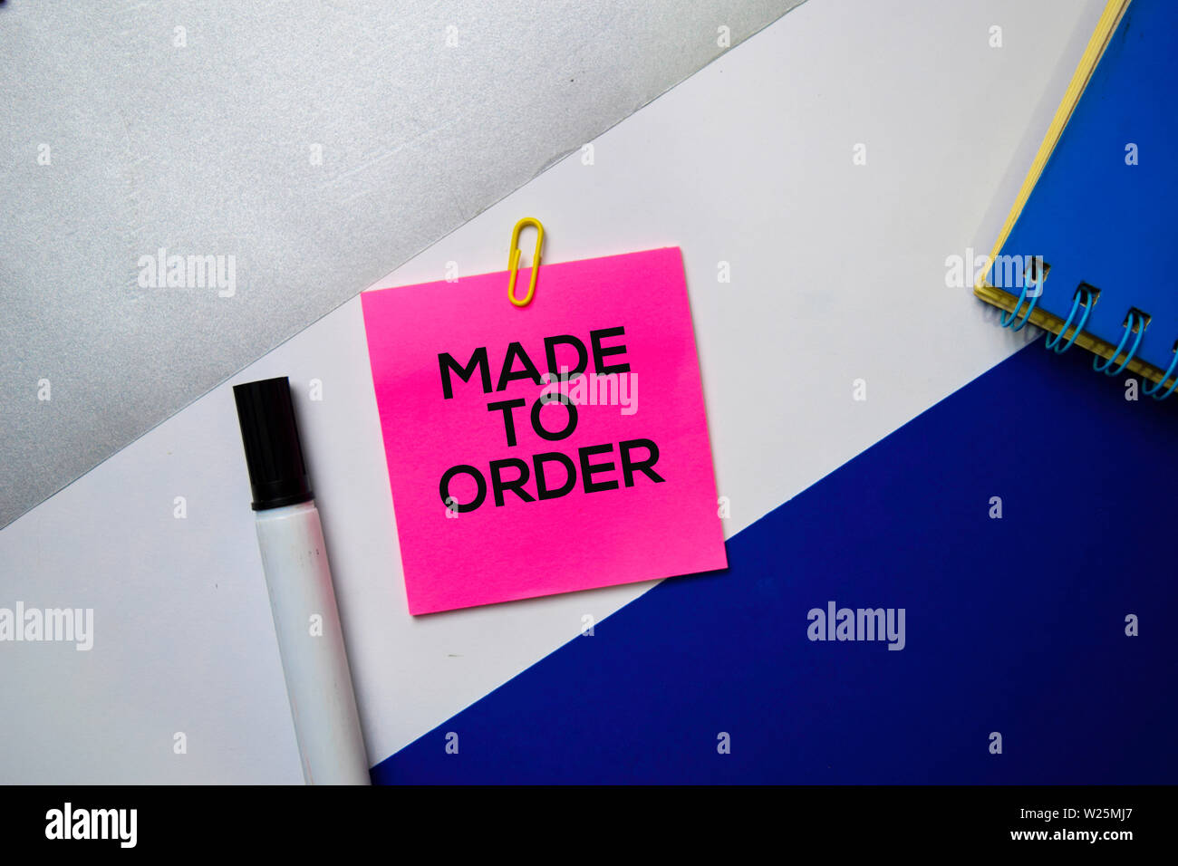 Made To Order text on sticky notes with color office desk concept Stock ...