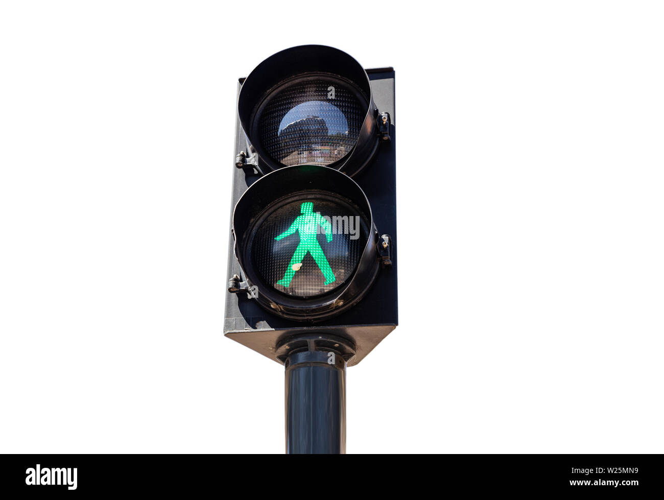 Green traffic light for pedestrians, go sign, isolated on white ...