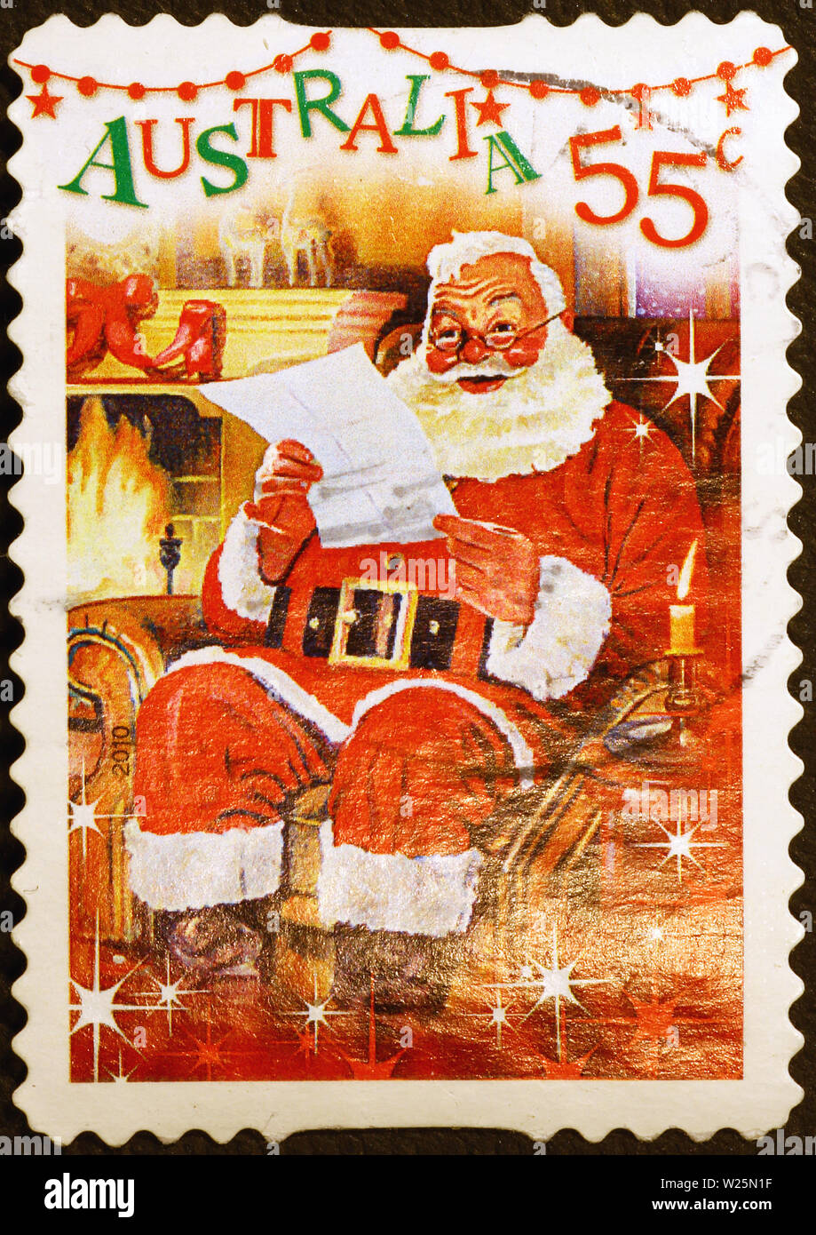 Santa Claus on australian postage stamp Stock Photo - Alamy