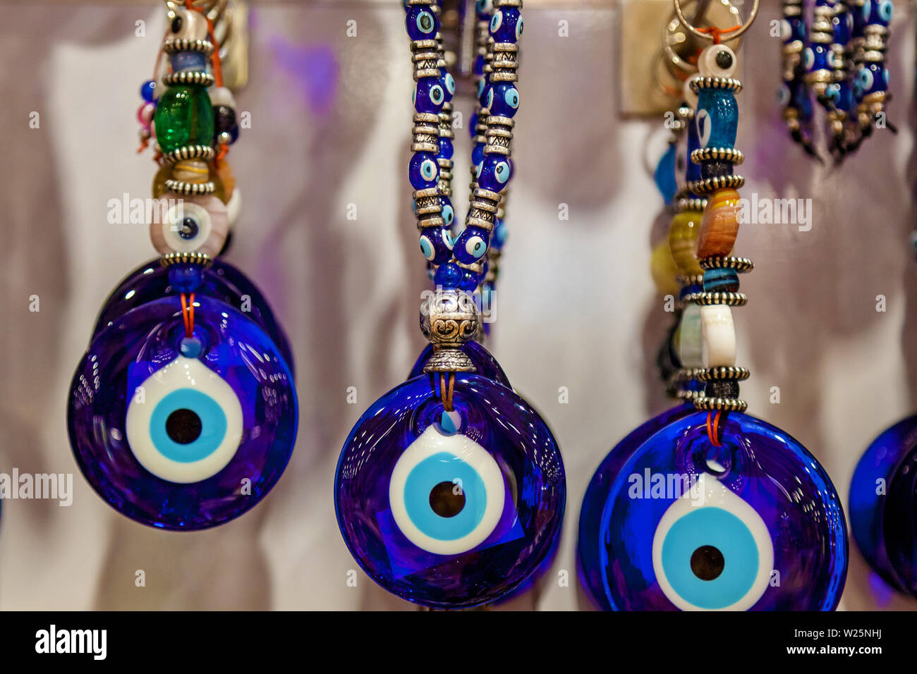 Group of traditional Turkish Amulet Evil Eye - The Blue Eye background ...