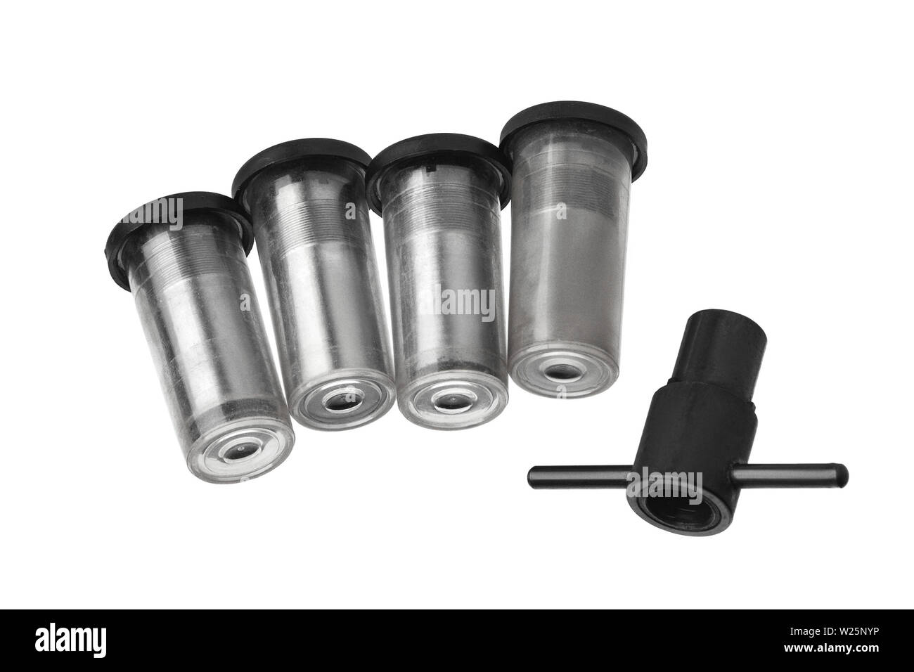 choke gun and key for them isolated on white background Stock Photo - Alamy