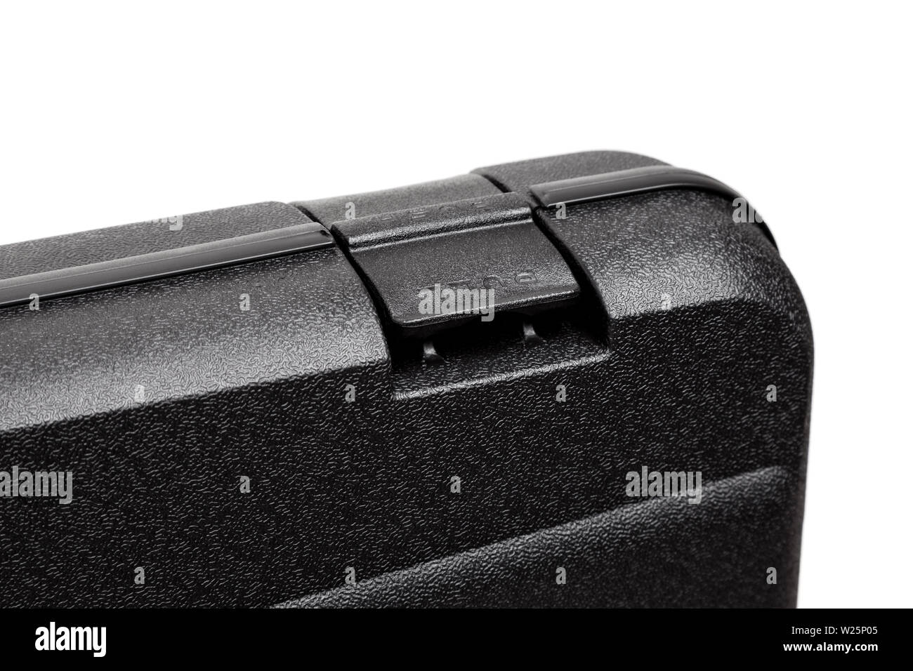 black plastic case for gun isolated on white background Stock Photo - Alamy