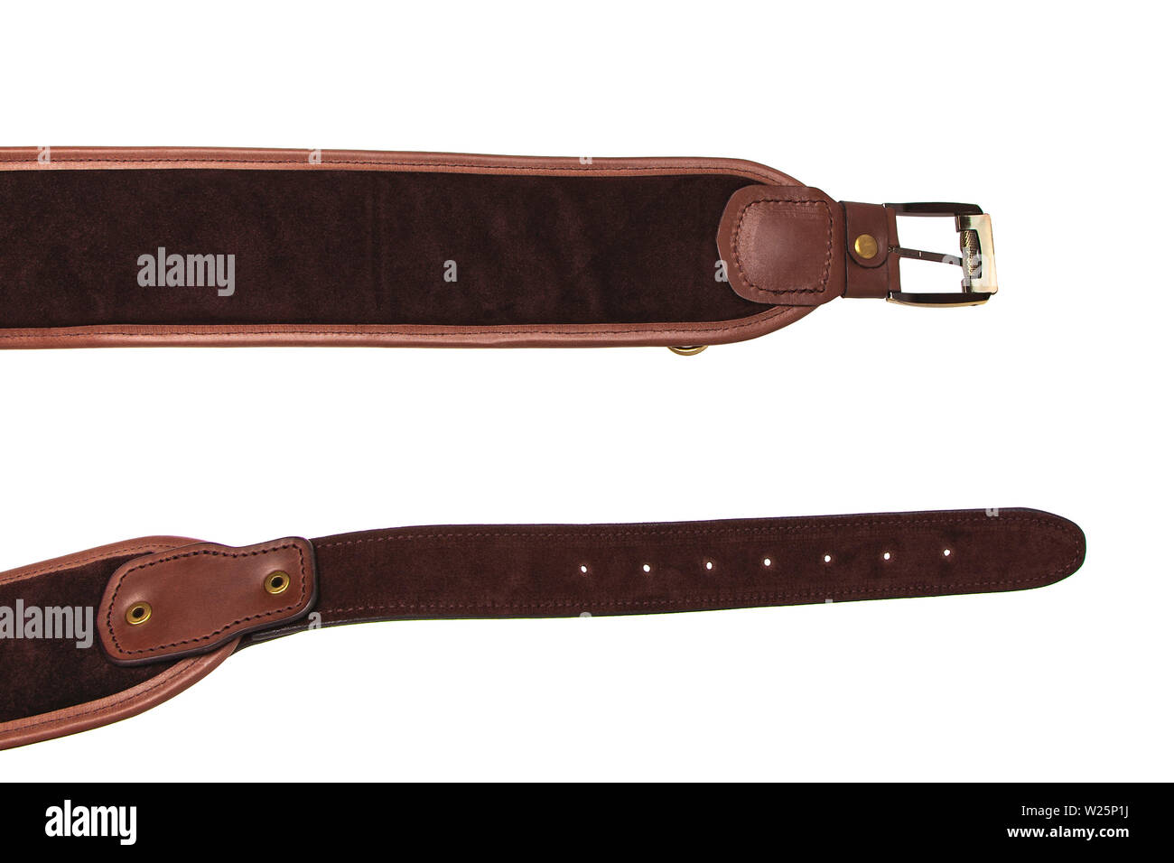 Brown leather bandolier isolated on a white background Stock Photo - Alamy
