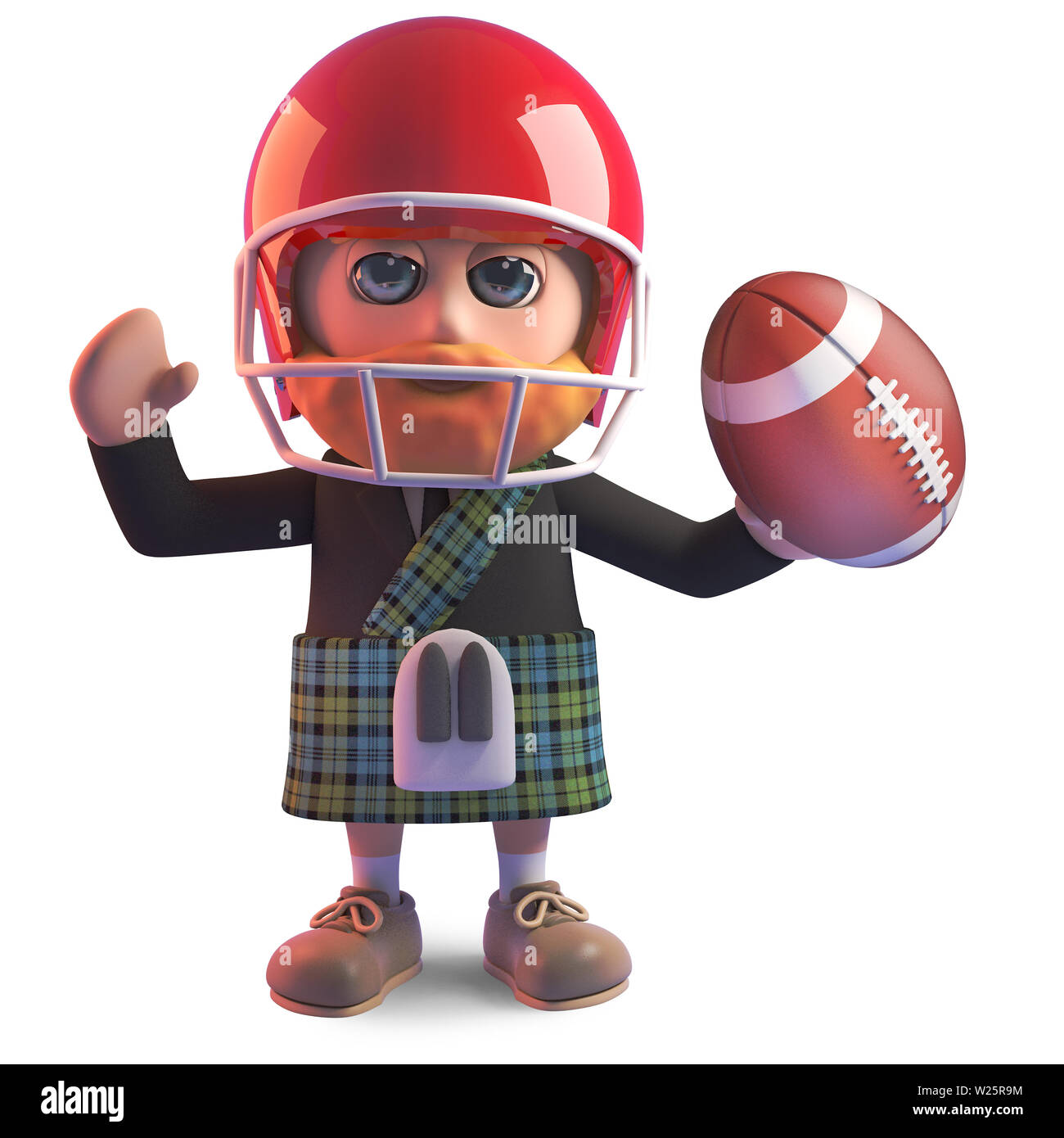 Strangely, Scottish man in kilt has taken up American football, 3d ...