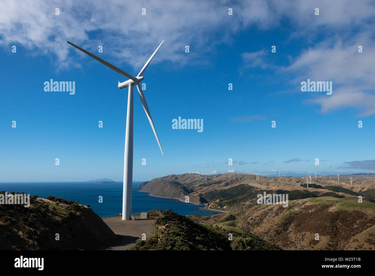 Windmills at Wind Farm, Makara, Wellington, North Island, New Zealand ...