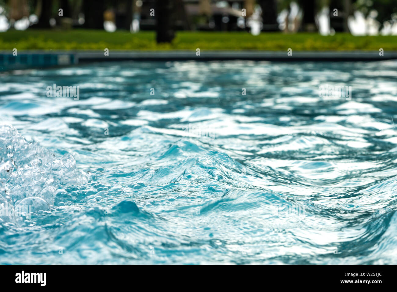 Beautiful bubbles of pure azure water in a hotel or Spa Stock Photo - Alamy