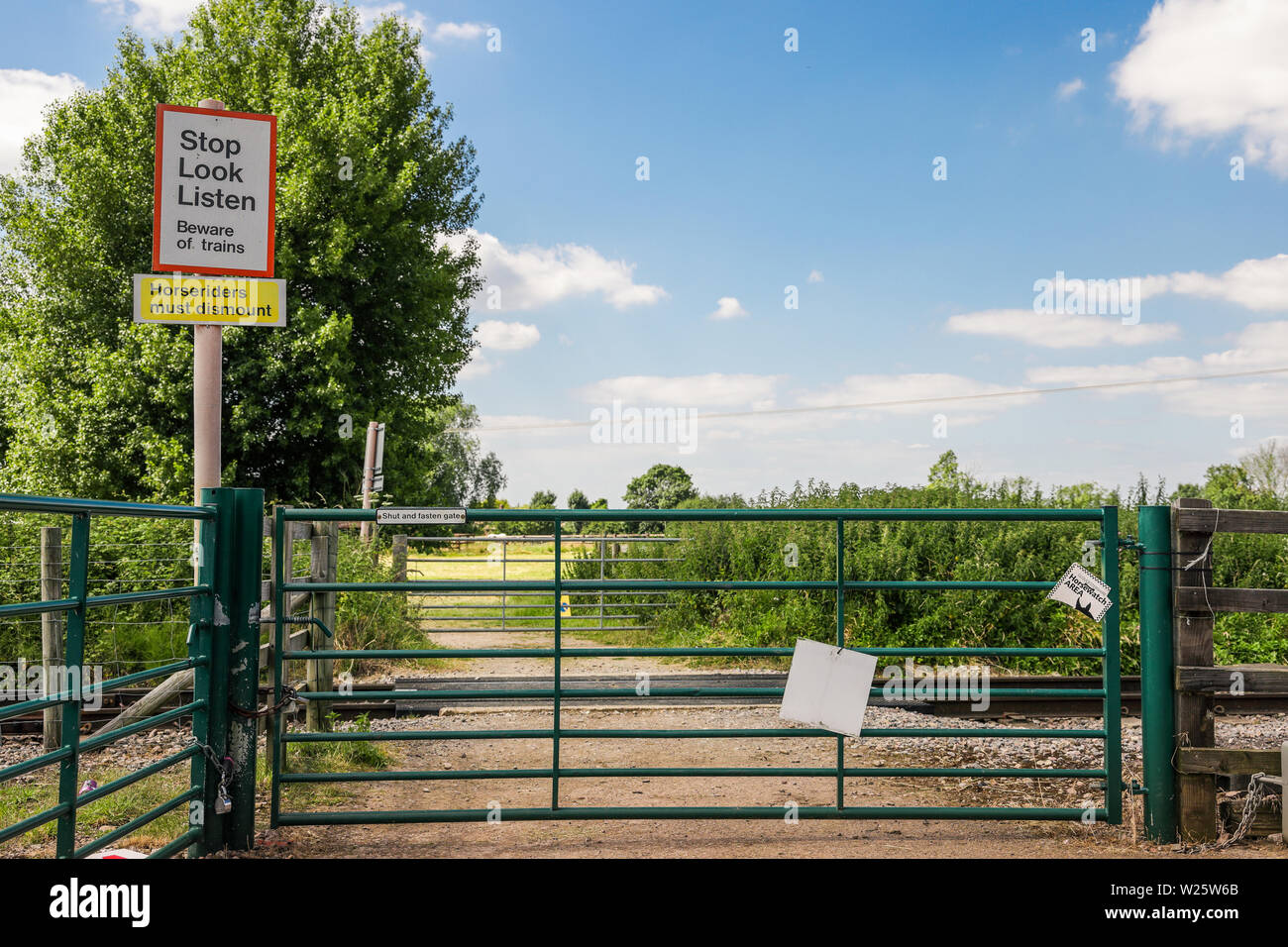 Railway warning signs hi-res stock photography and images - Alamy