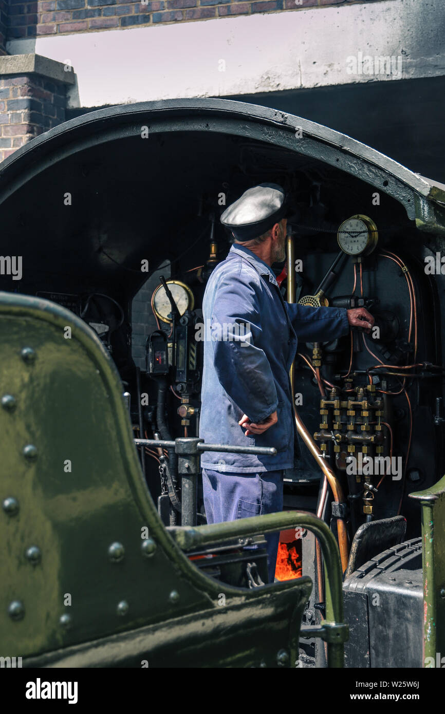 Train steam locomotive cab controls hi-res stock photography and images ...