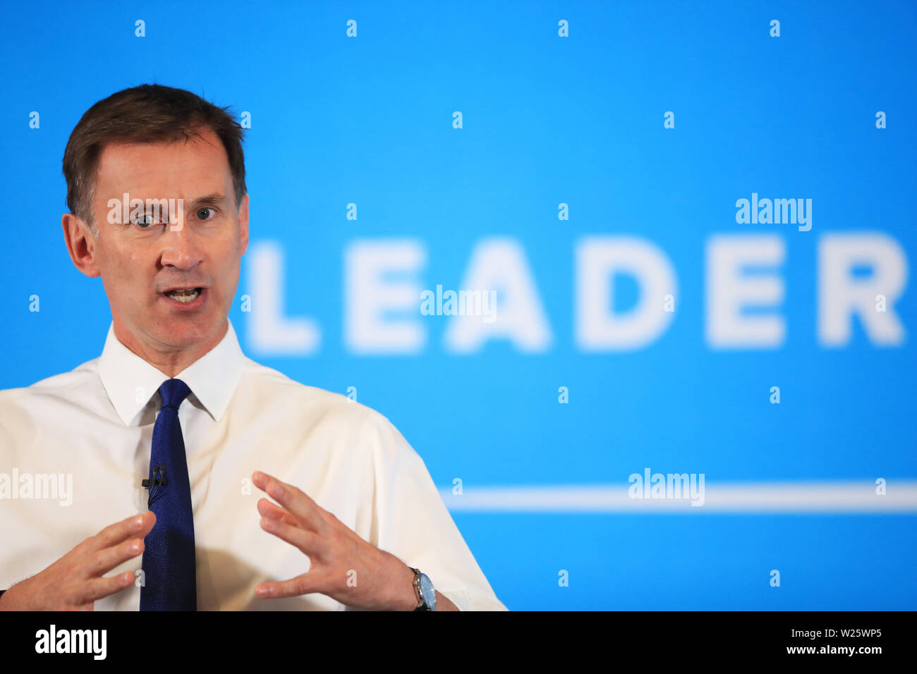 Conservative party leadership contender Jeremy Hunt during a Tory ...