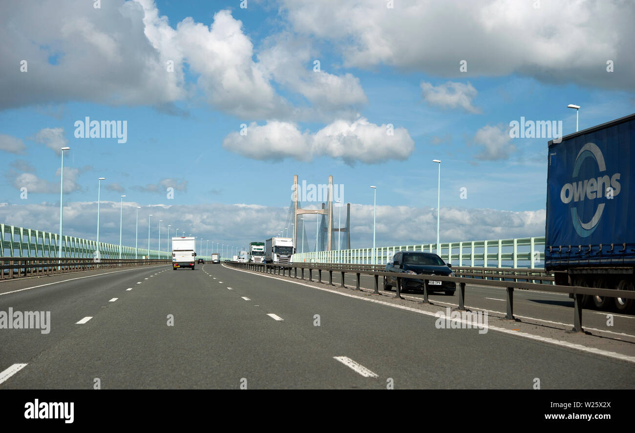 M4 motorway, Severn Bridge, Wales, United Kingdom Stock Photo - Alamy