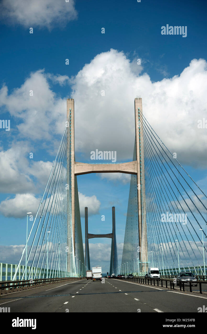 M4 motorway, Severn Bridge, Wales, United Kingdom Stock Photo - Alamy
