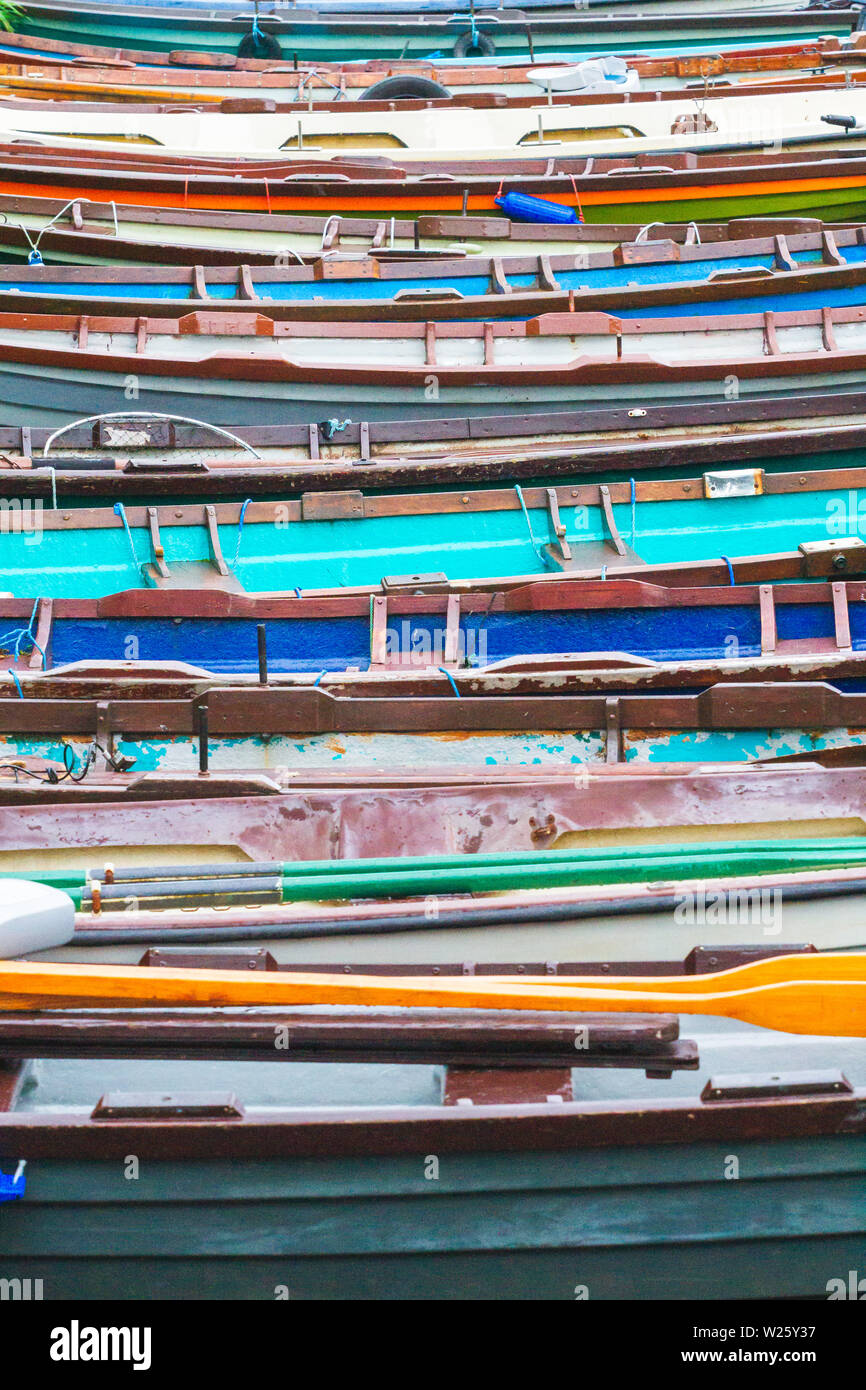 Details of fishing boats in small inlet. Killarney National Park ...