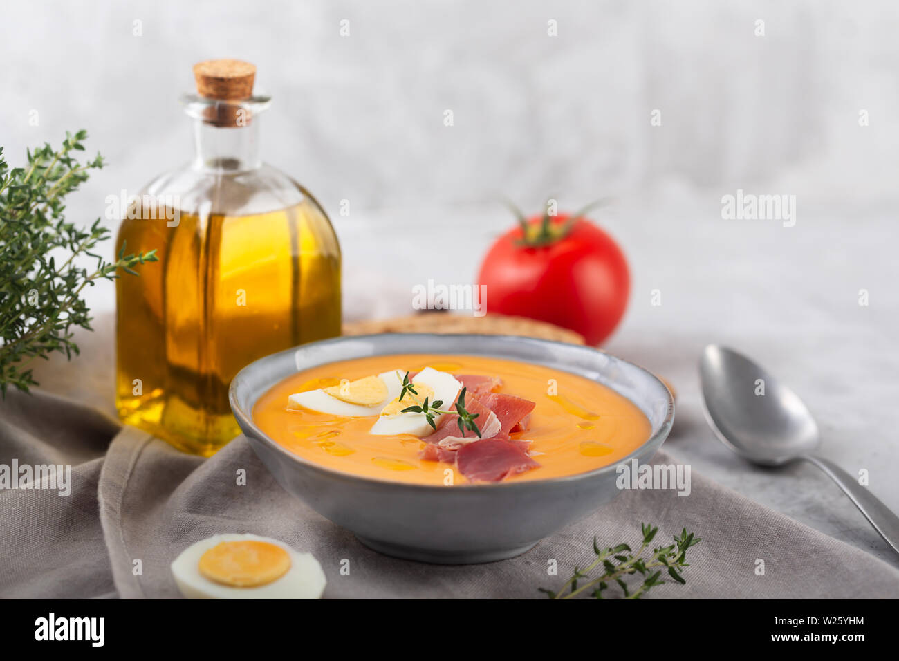 Salmorejo cordobes typical spanish tomato soup similar to the gazpacho ...