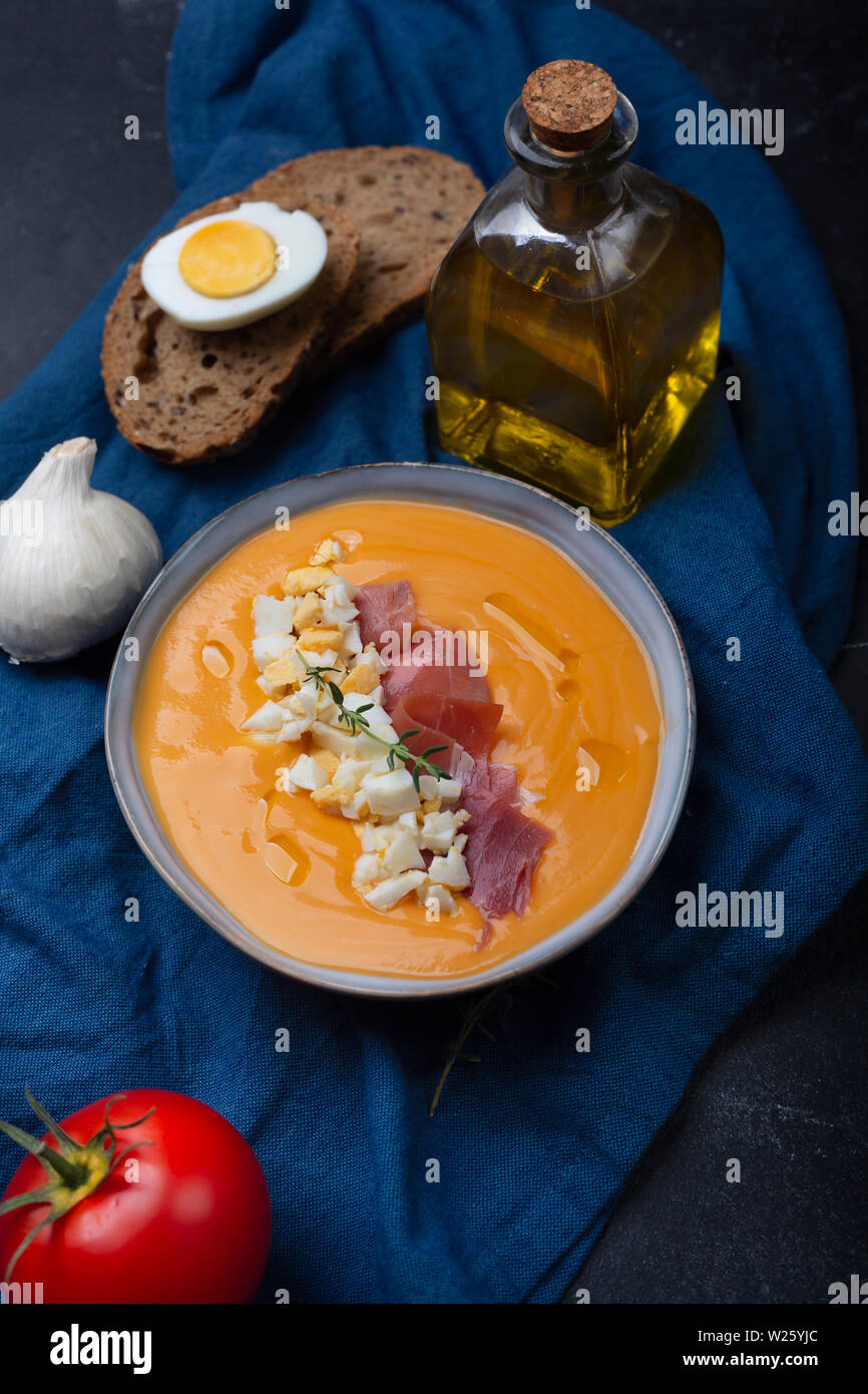 Salmorejo cordobes typical spanish tomato soup similar to the gazpacho ...