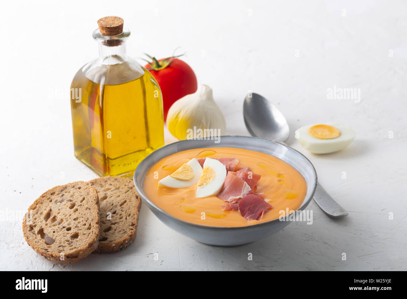 Salmorejo cordobes typical spanish tomato soup similar to the gazpacho ...