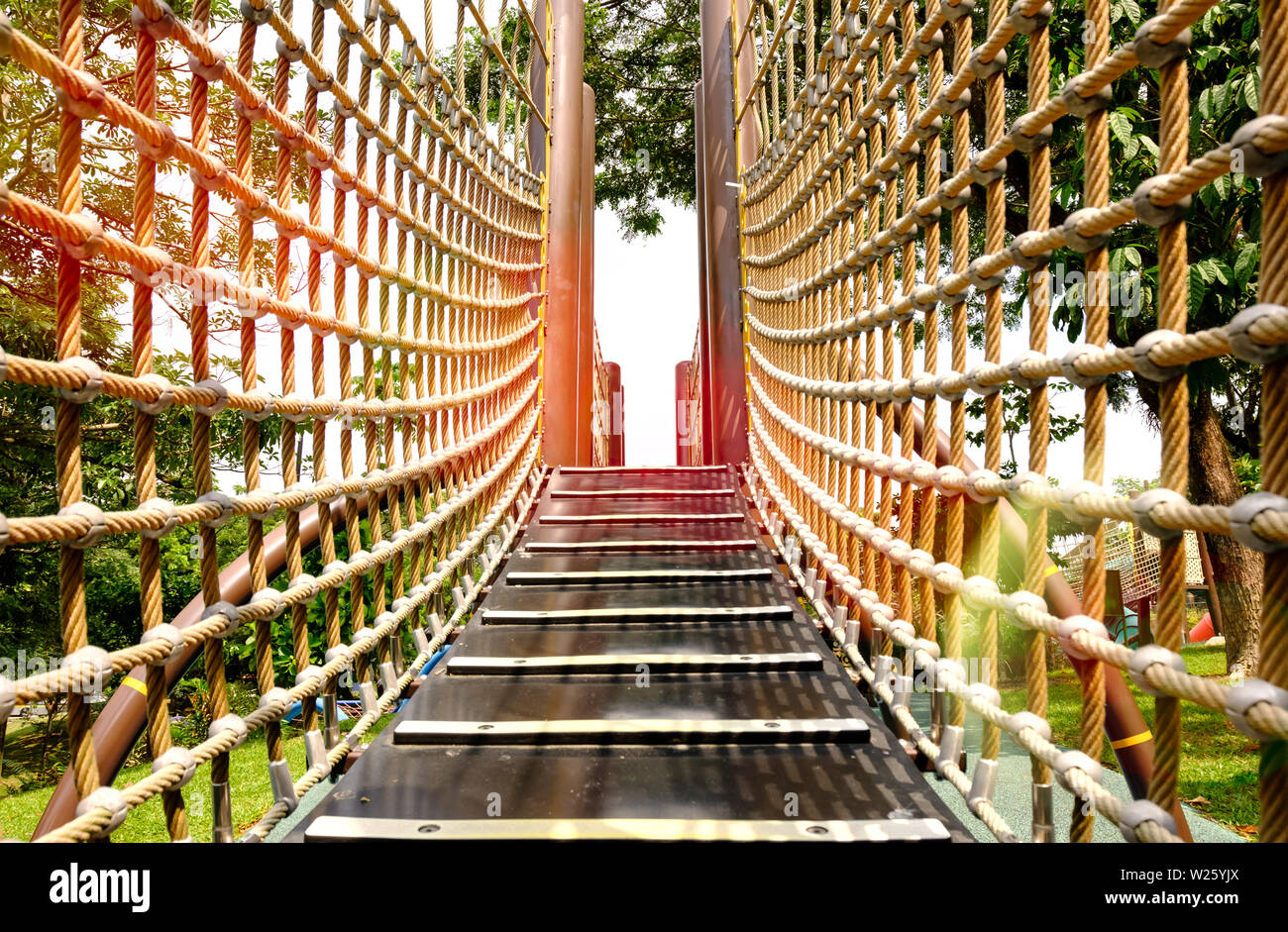 Vintage suspension bridge hanging hi-res stock photography and images ...