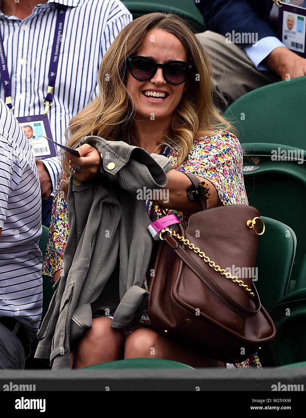 Kim Murray waits in the stands for the start of Andy Murray’s match on ...