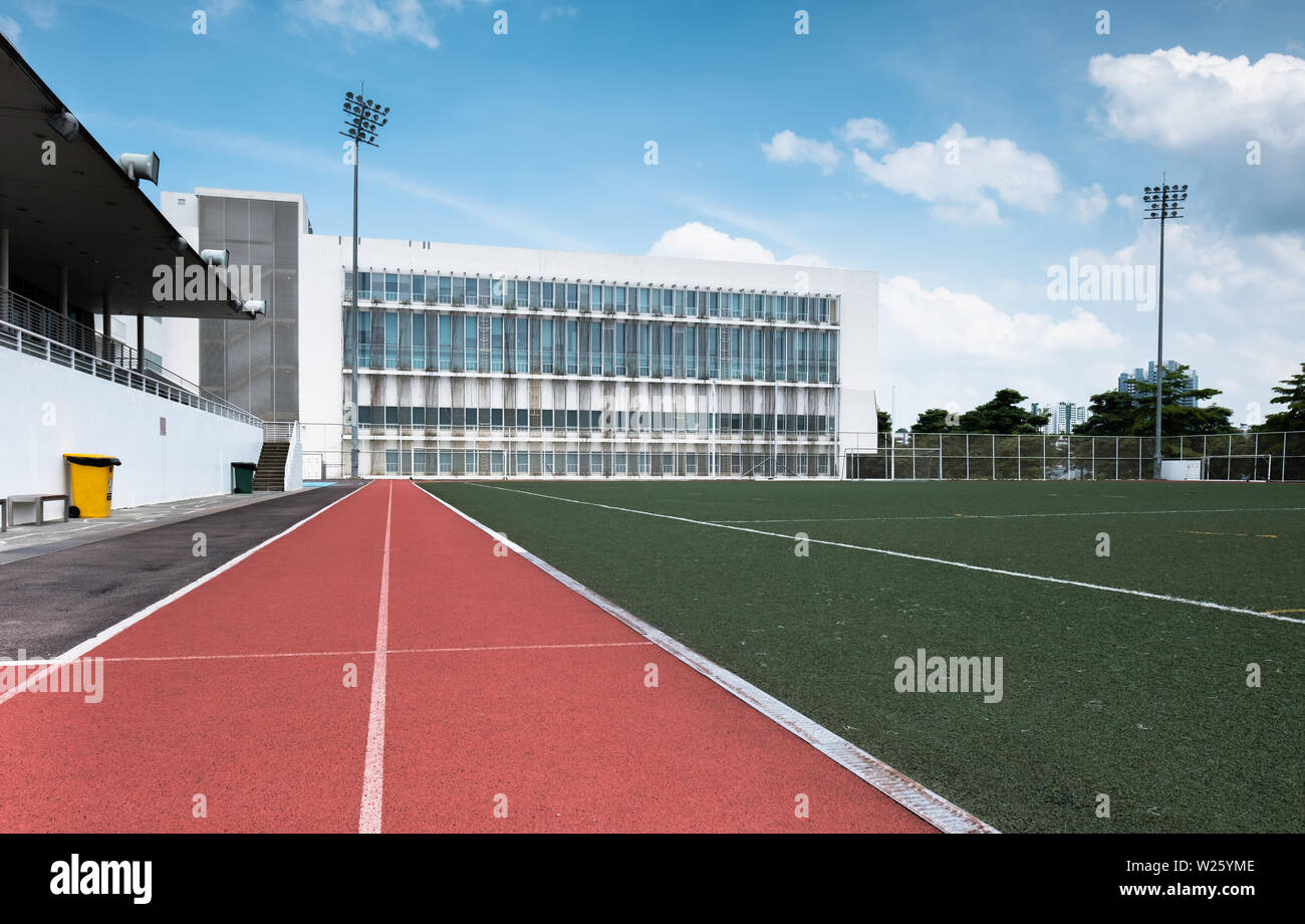 Singapore-27 JUN 2019:Singapore Republic Polytechnic sport track and ...