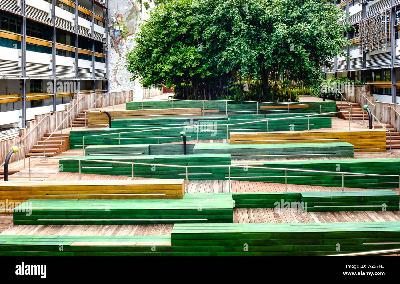 Singapore-27 JUN 2019: Singapore Enabling Village public outdoor ...