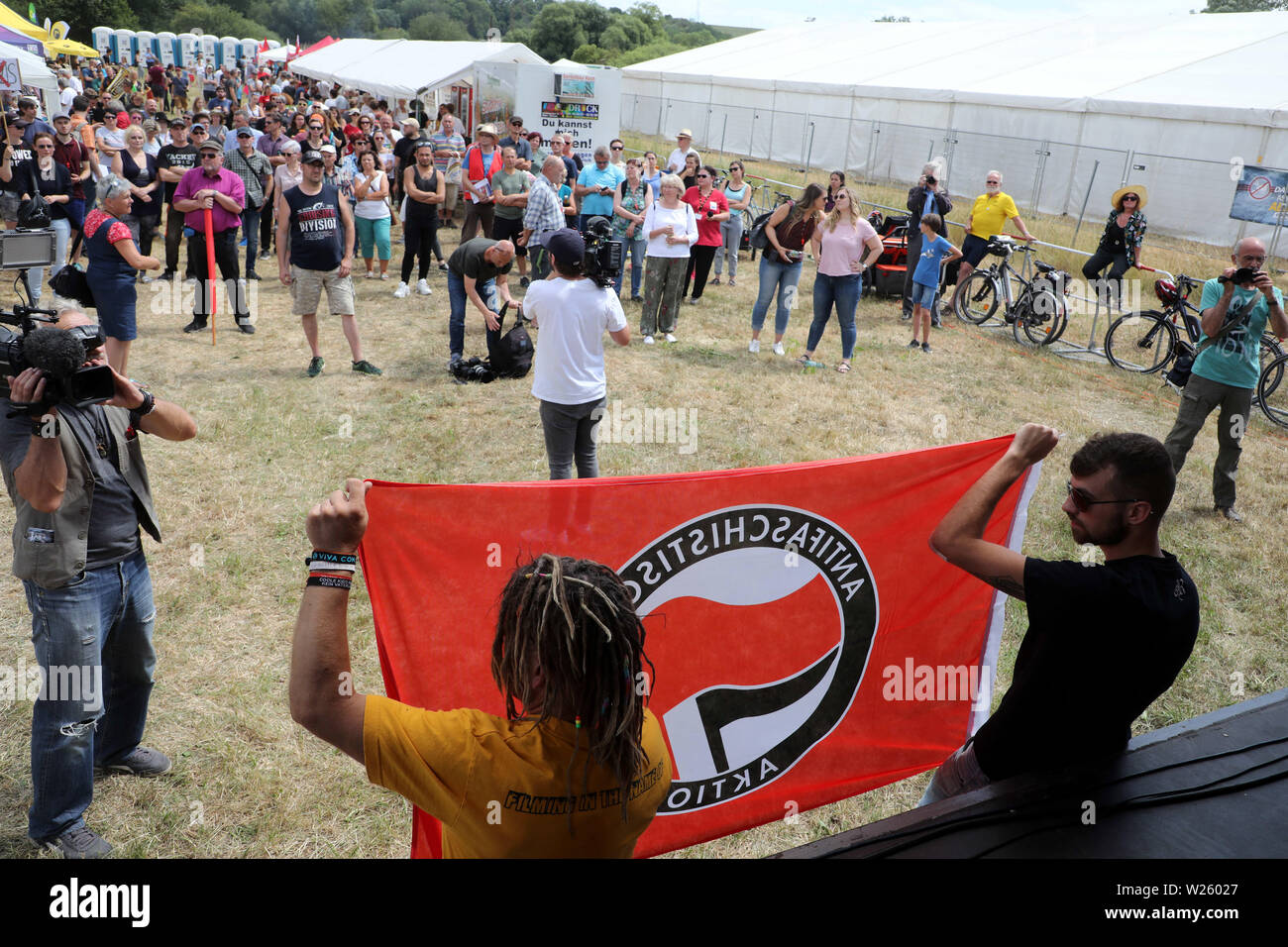 Anti fascist action flag hi-res stock photography and images - Alamy