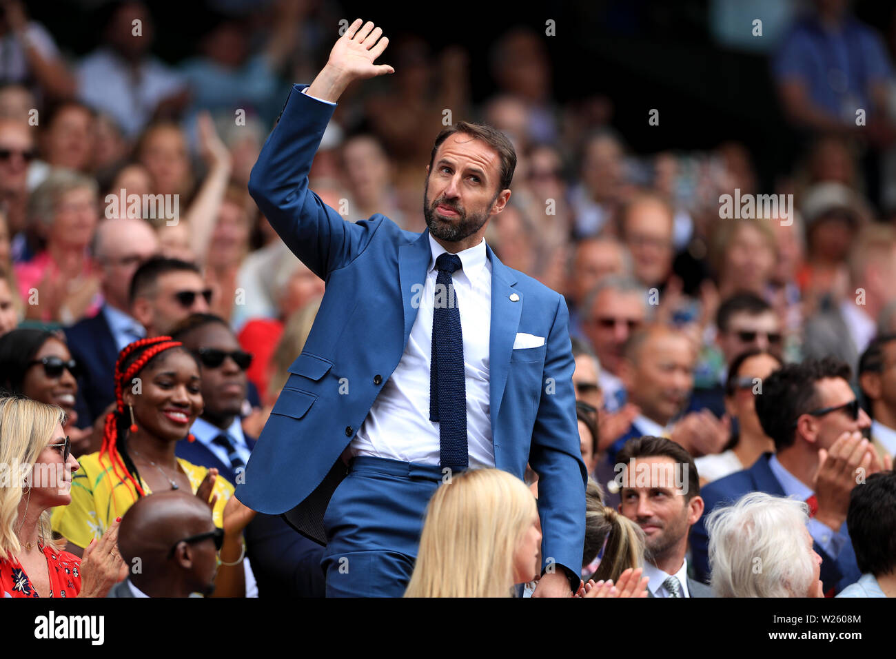 Gareth Southgate in the royal box of centre court on day six of the ...