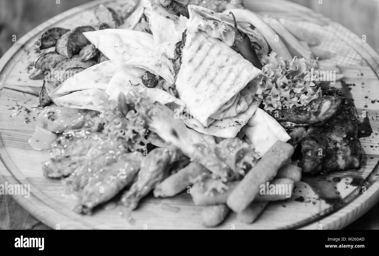 Restaurant friends food concept Black and White Stock Photos & Images ...