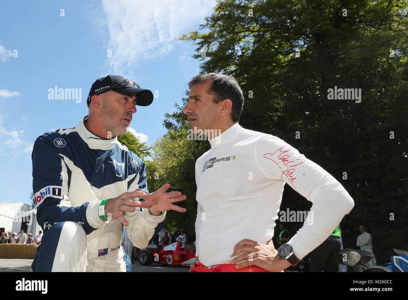 Goodwood, West Sussex, UK. 6th July 2019. Racing drivers Marc Gene and ...
