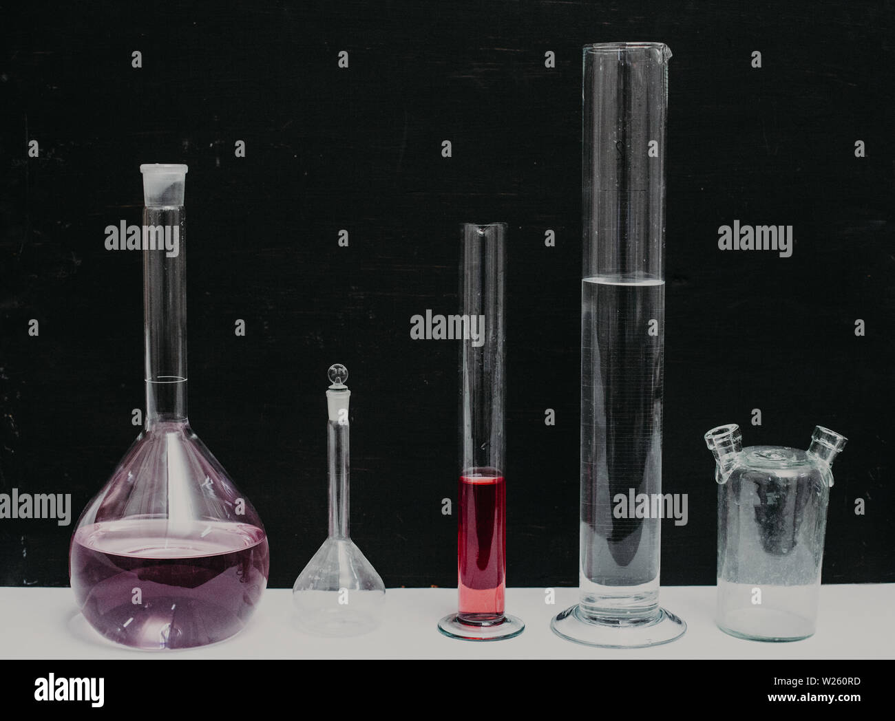 Test tubes and containers for experiments in the laboratory Stock Photo ...