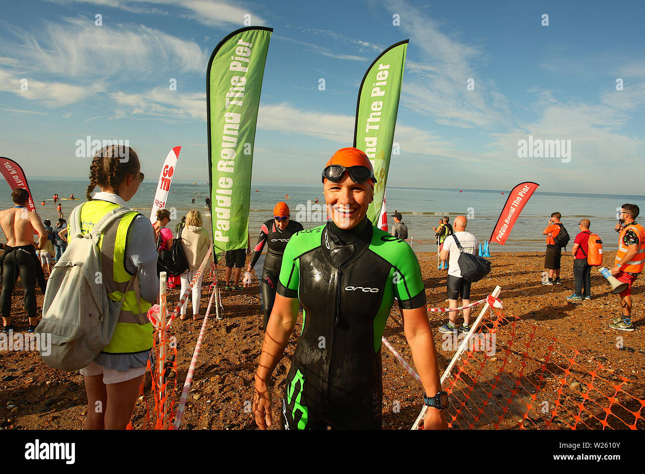 Swim around the Piers - Brighton UK Stock Photo - Alamy
