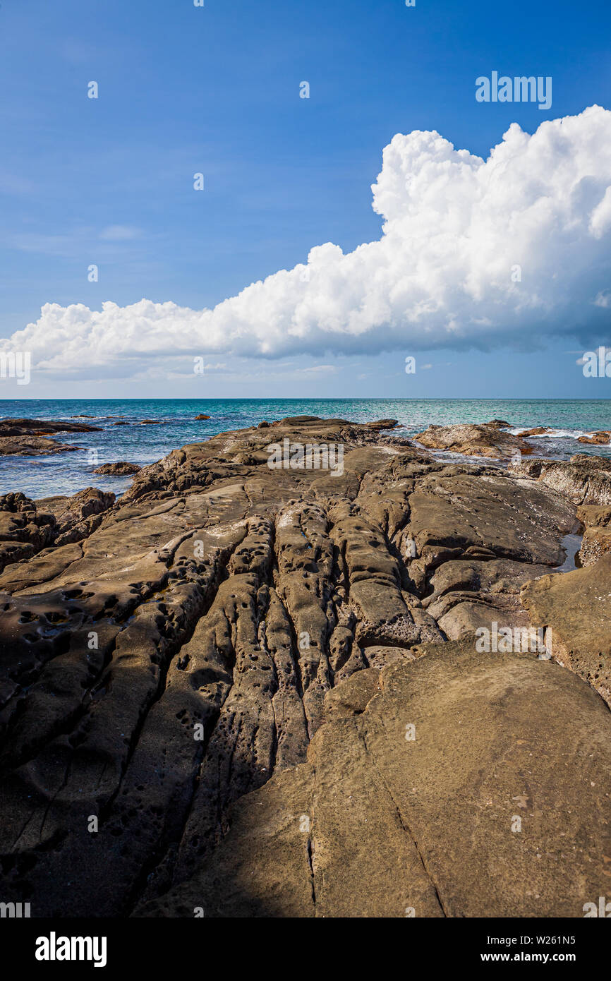 Rock formations at beach in tip of Borneo Stock Photo - Alamy