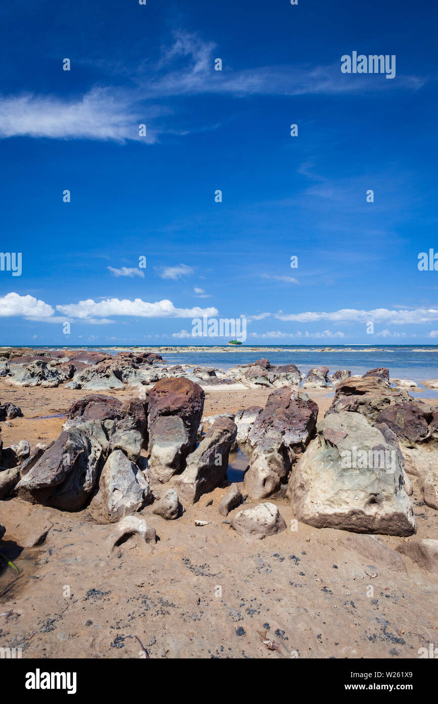 Rock formations at beach in tip of Borneo Stock Photo - Alamy
