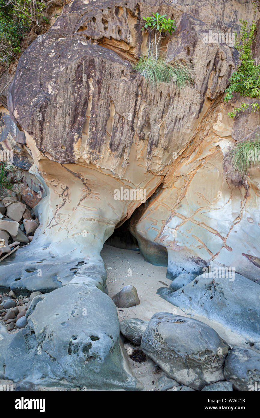 Beautiful sandstone rock at beach Stock Photo - Alamy