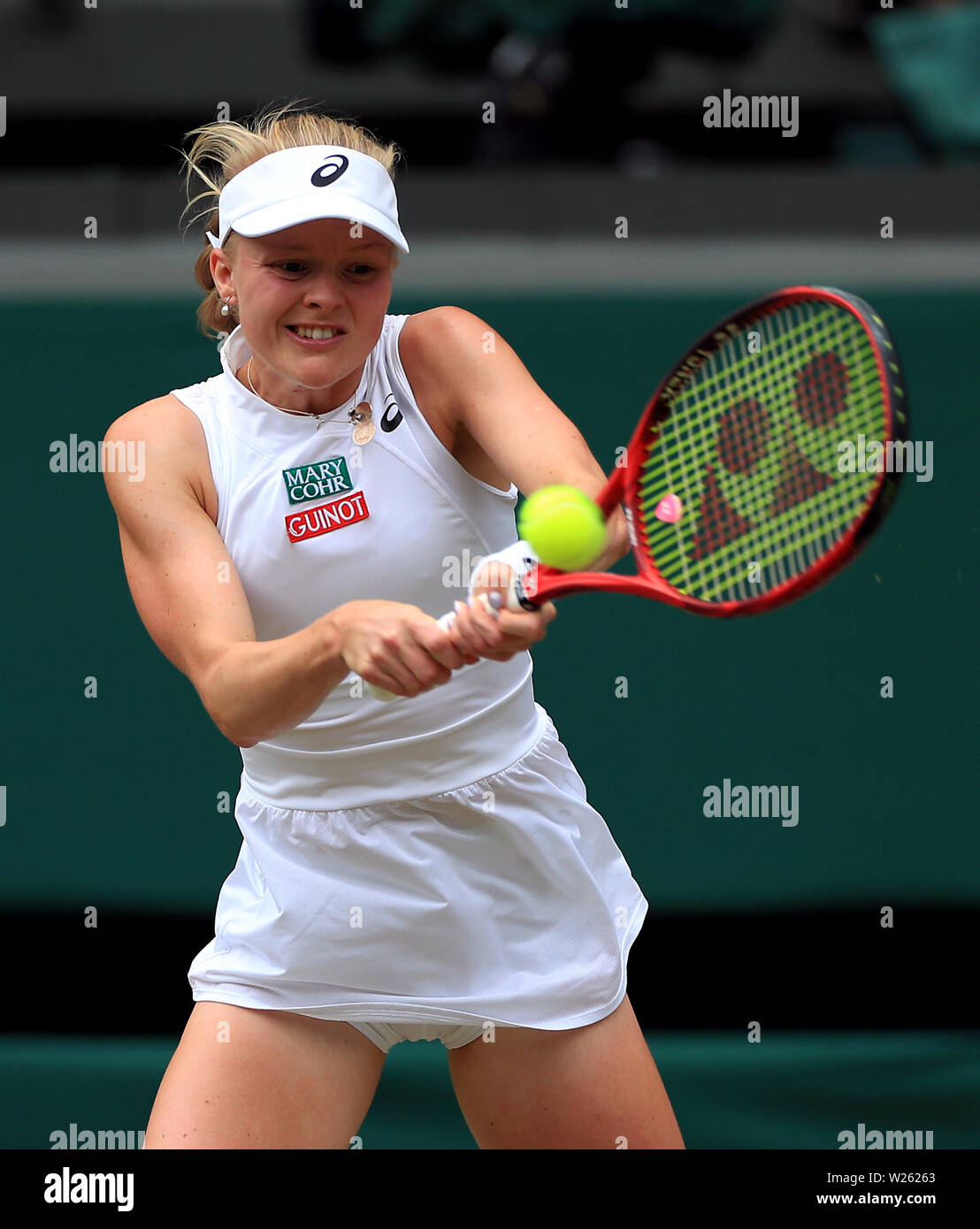 Harriet Dart in action on day six of the Wimbledon Championships at the ...