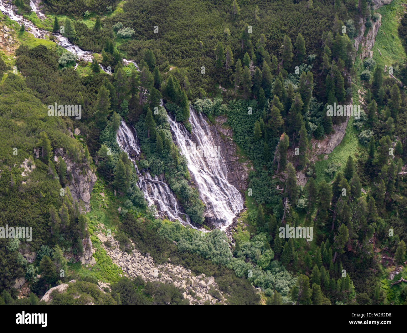 Stunning Alpine Waterfall, Malta Valley, Carinthia, Austria - Aerial ...