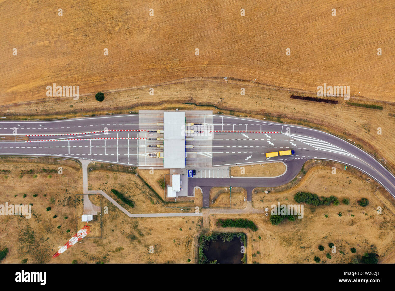 Aerial drone photography of the highway gateway infrastructure Stock ...