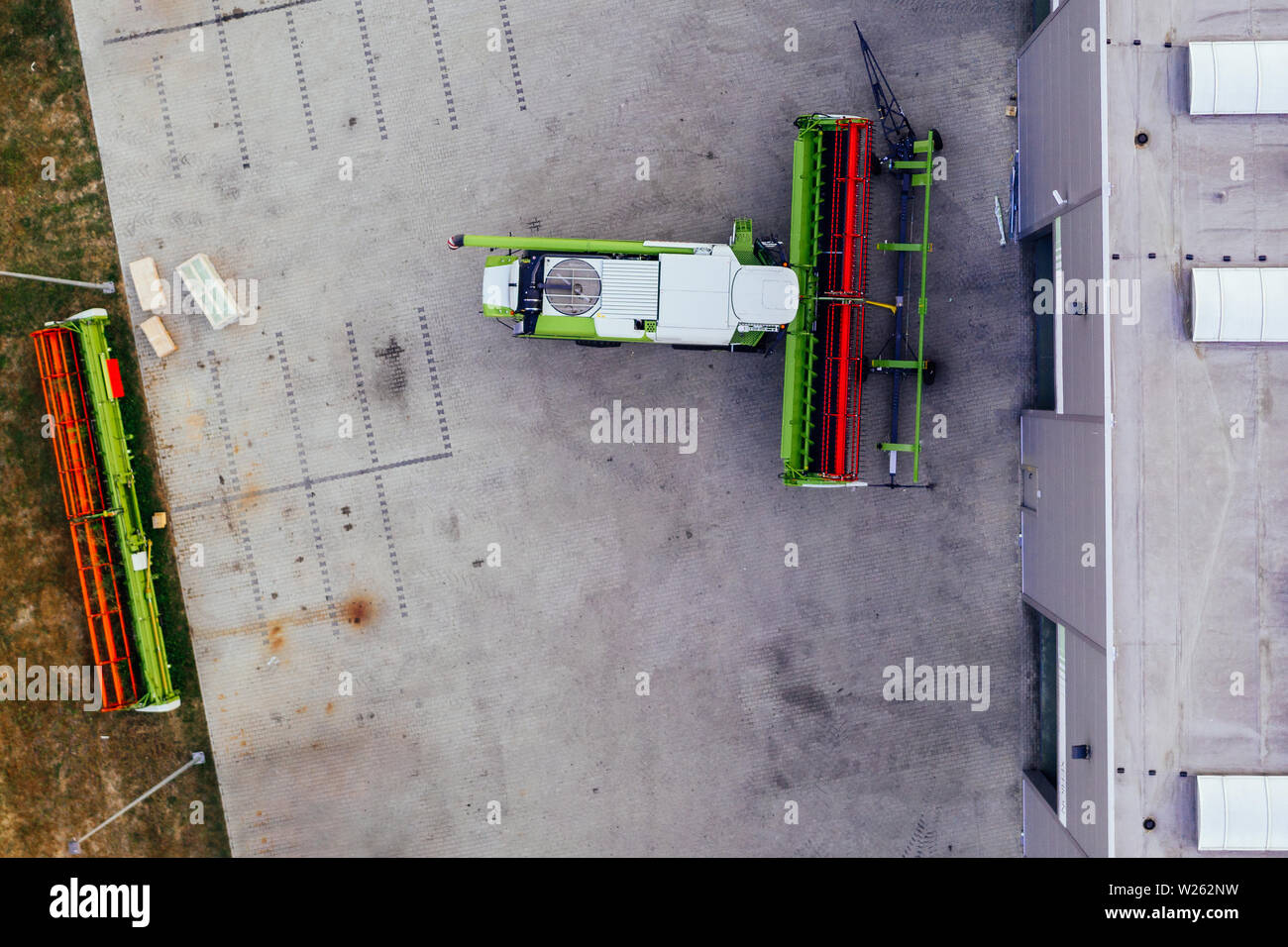 Aerial view of the distribution center, drone photography of the ...