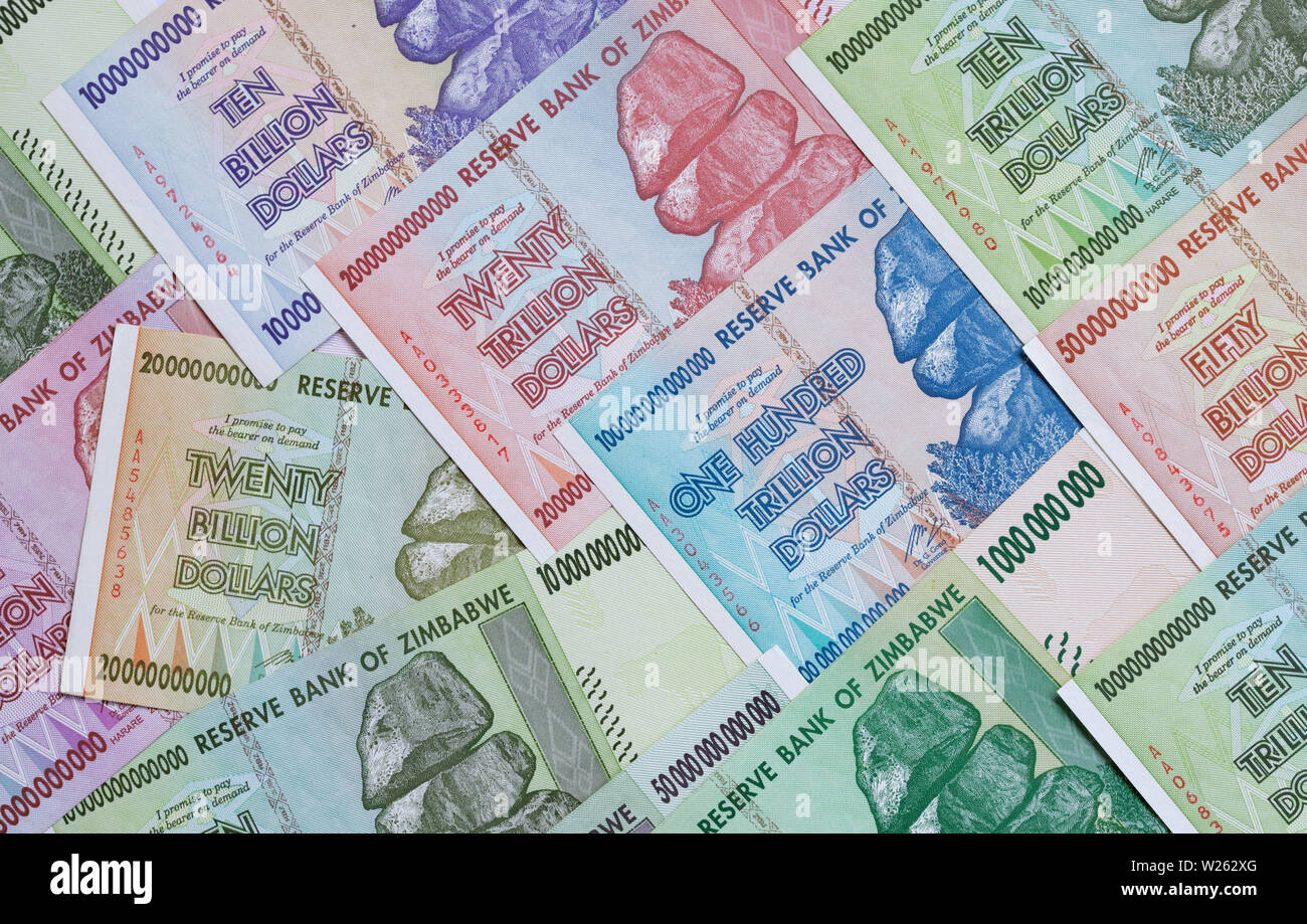 Banknotes of Zimbabwe after hyperinflation Stock Photo - Alamy