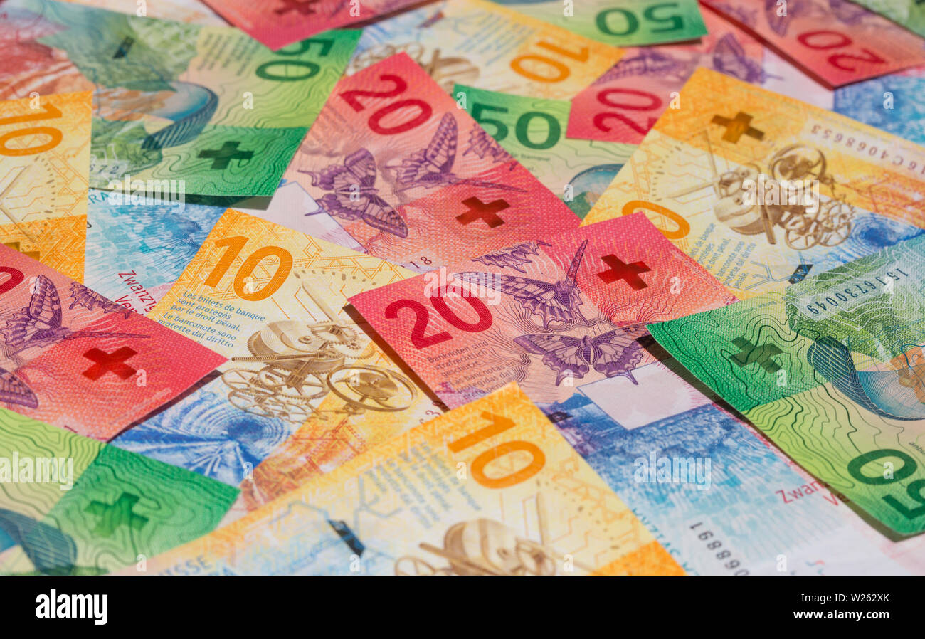 Collection of the new swiss banknotes (issued in 2017 Stock Photo - Alamy