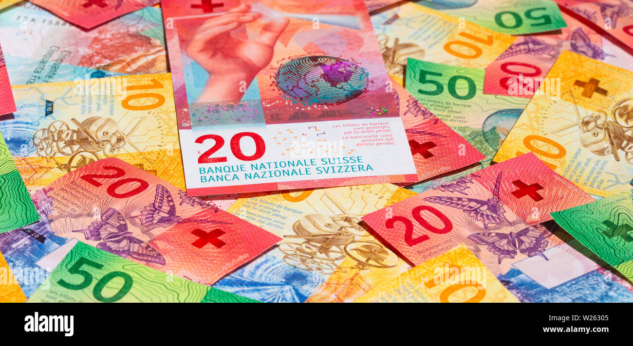 Collection of the new swiss banknotes (issued in 2017 Stock Photo - Alamy