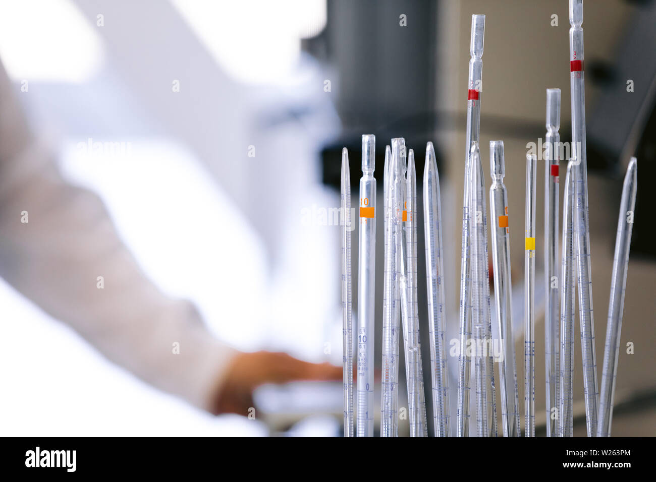 Different laboratory glassware. Test tubes and flasks Stock Photo - Alamy