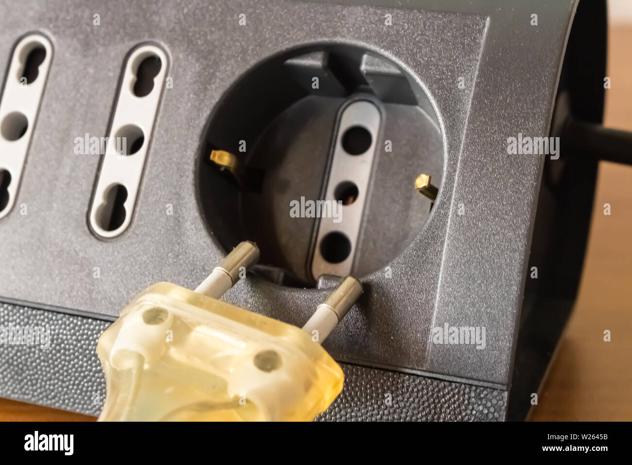 Voltage power socket plug with multi-socket - Image Stock Photo - Alamy