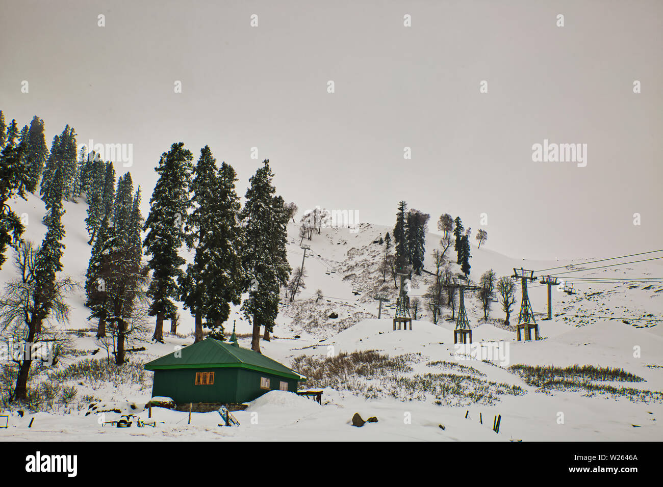 A snow covered landscape at Gulmarg, Kashmir, India Stock Photo - Alamy