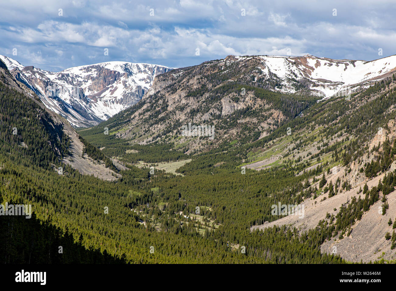 Valley along Beartooth highway in Montana Stock Photo - Alamy