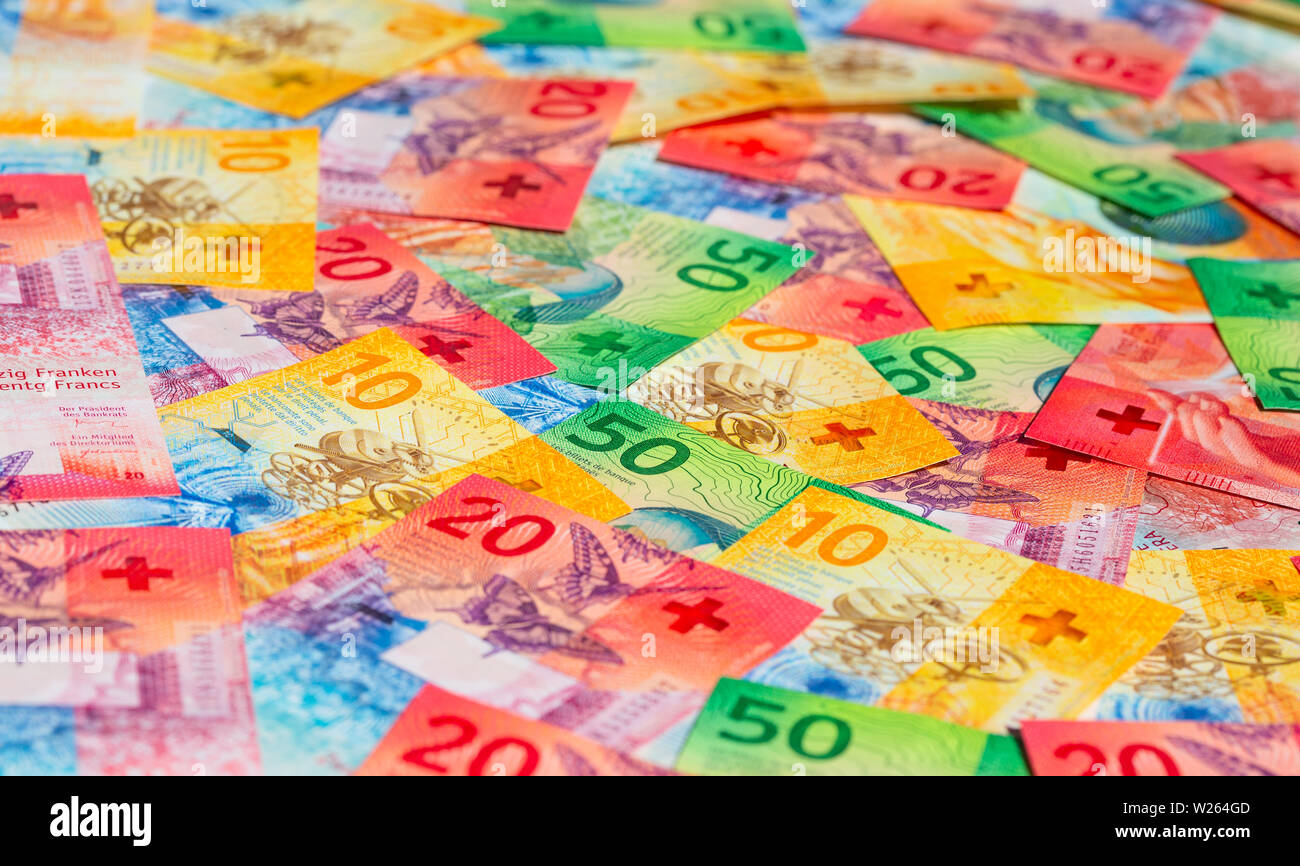 Collection of the new swiss banknotes (issued in 2017 Stock Photo - Alamy