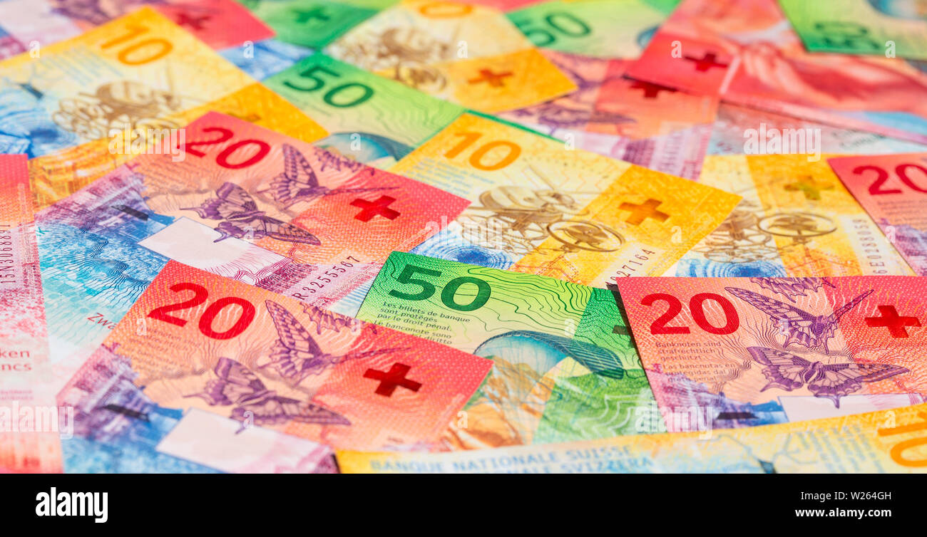 Collection of the new swiss banknotes (issued in 2017 Stock Photo - Alamy