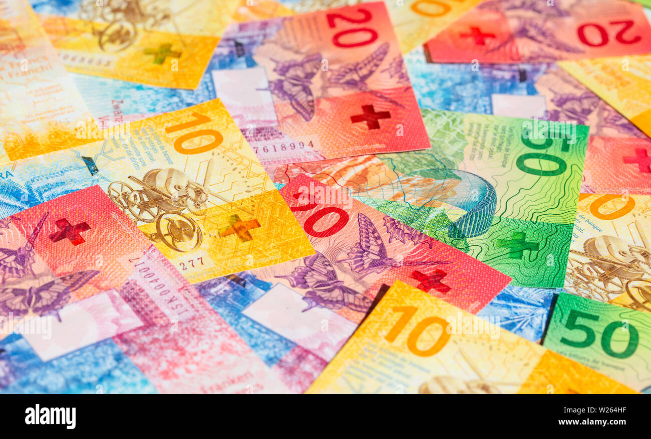 Collection of the new swiss banknotes (issued in 2017 Stock Photo - Alamy